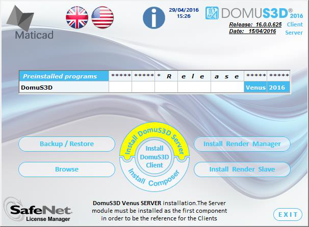 Procedimiento de Instalación de la versión Client/Server – DomuS3D - Soporte en línea
