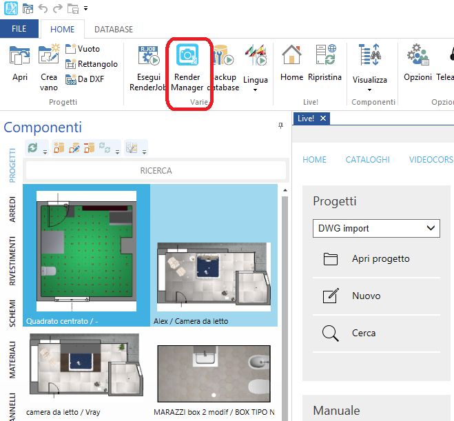 Richiamare Render Manager dal programma – DomuS3D - Supporto online