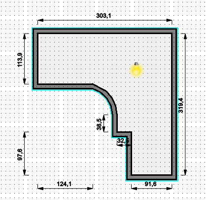 Dimensioning A Curved Wall Kado Lux Frameless Curved Right Fluted