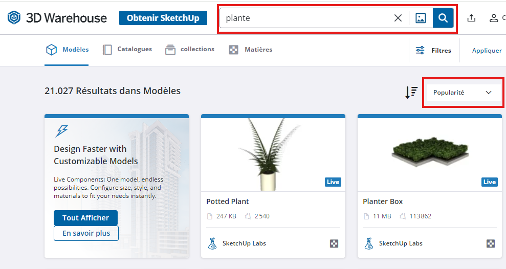 Importer des éléments depuis Google 3DWarehouse – DomuS3D - Guide online
