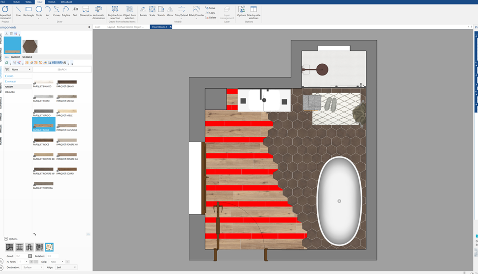 Tiling a surface with multiple materials using tiling areas – multi ...